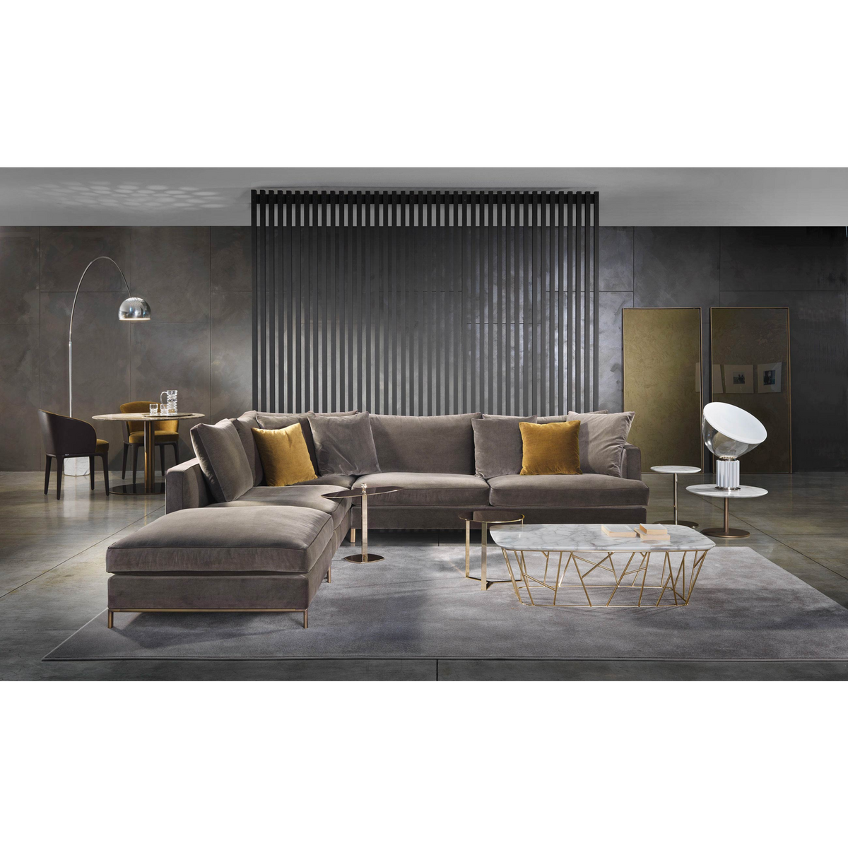 Metal Base Corner Sofa | Marelli Loft | Italian Furniture – ITALIANFURNITURE.COM