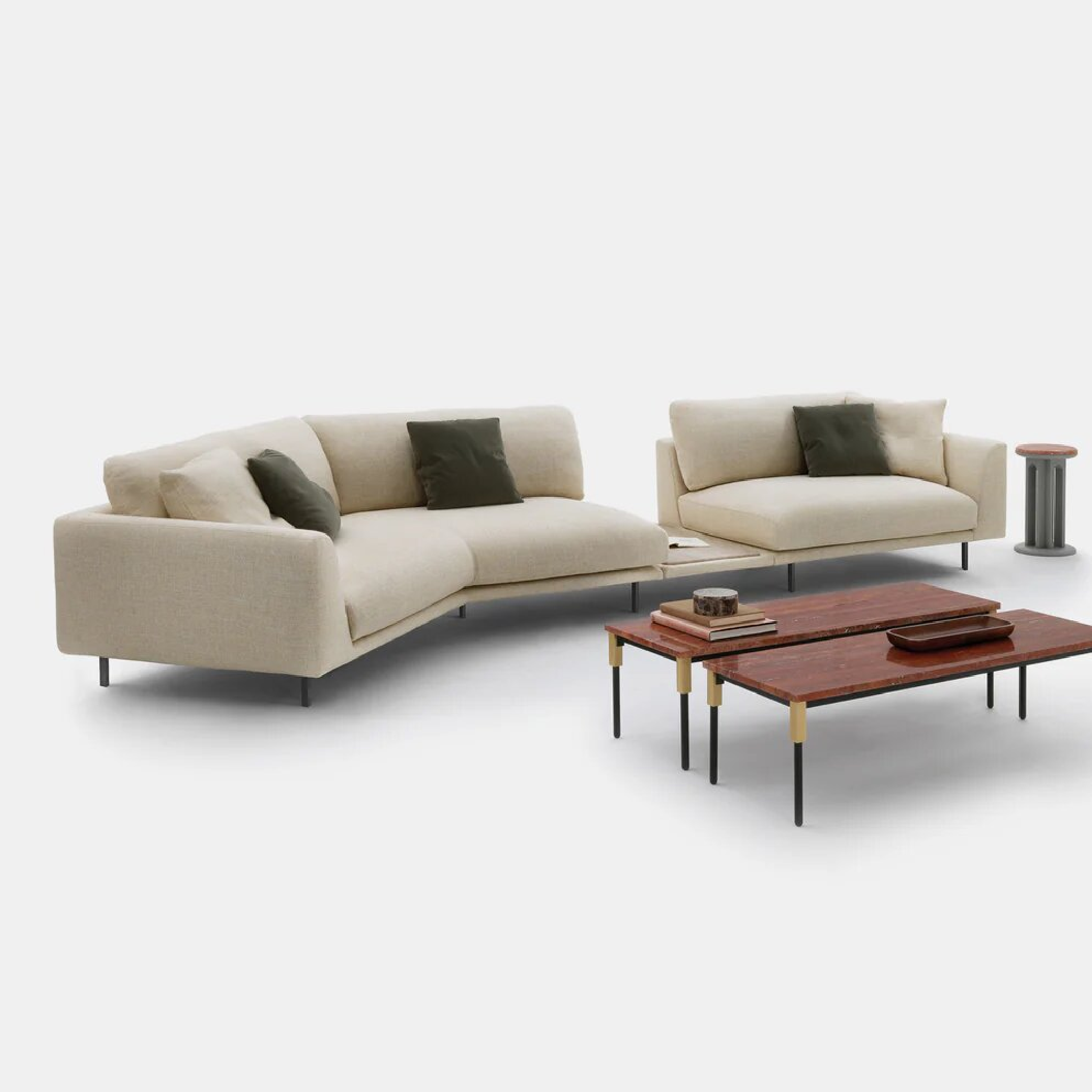 Trapezoid Modular Sofa With Table | Arflex Bel Air | Italian Furniture ...