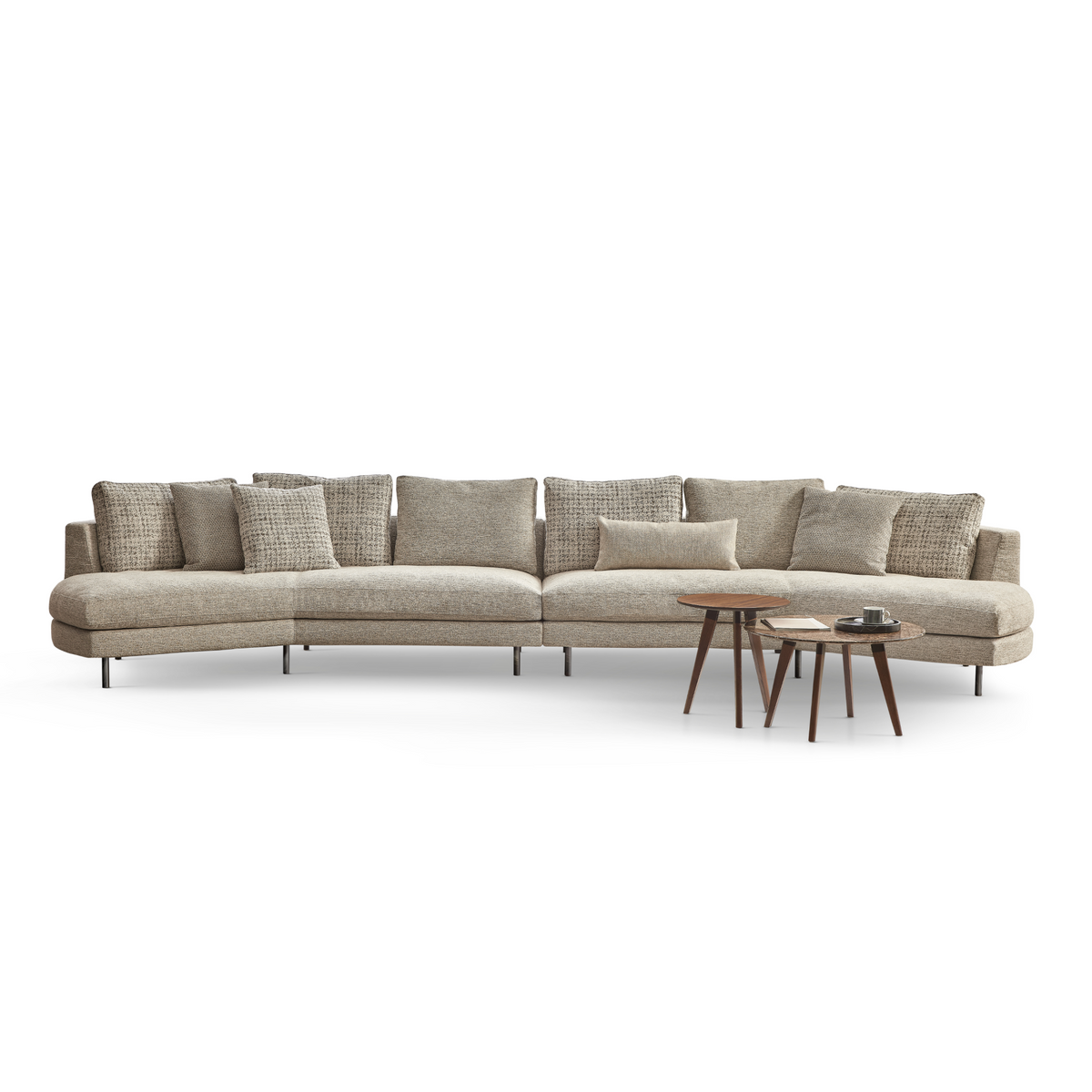 Brown Legged Modular Sofa XL | Dema Easy | Italian Furniture ...