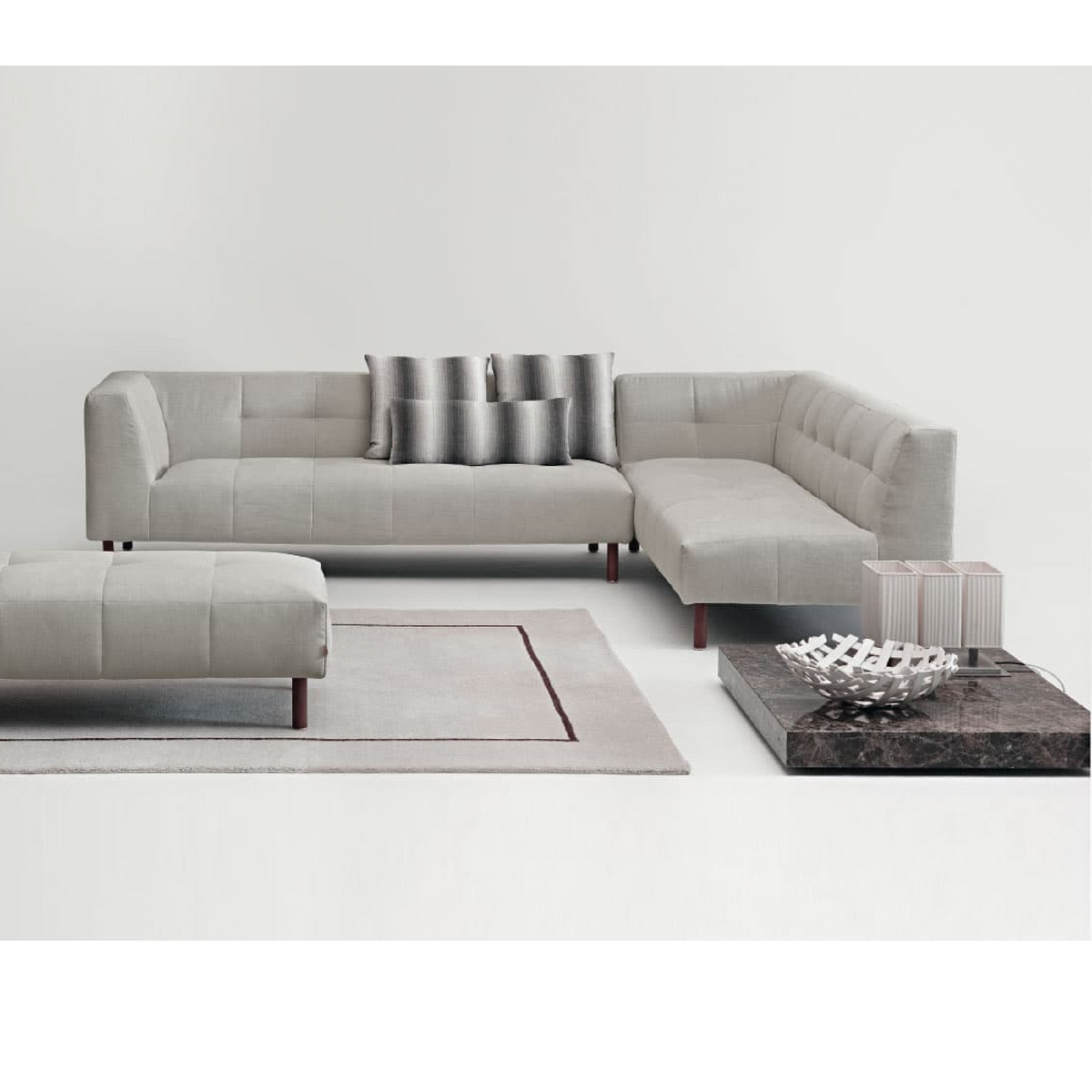 Grid-Tufted L-Shaped Modular Sofa | Dema Scacco | Italian Furniture ...