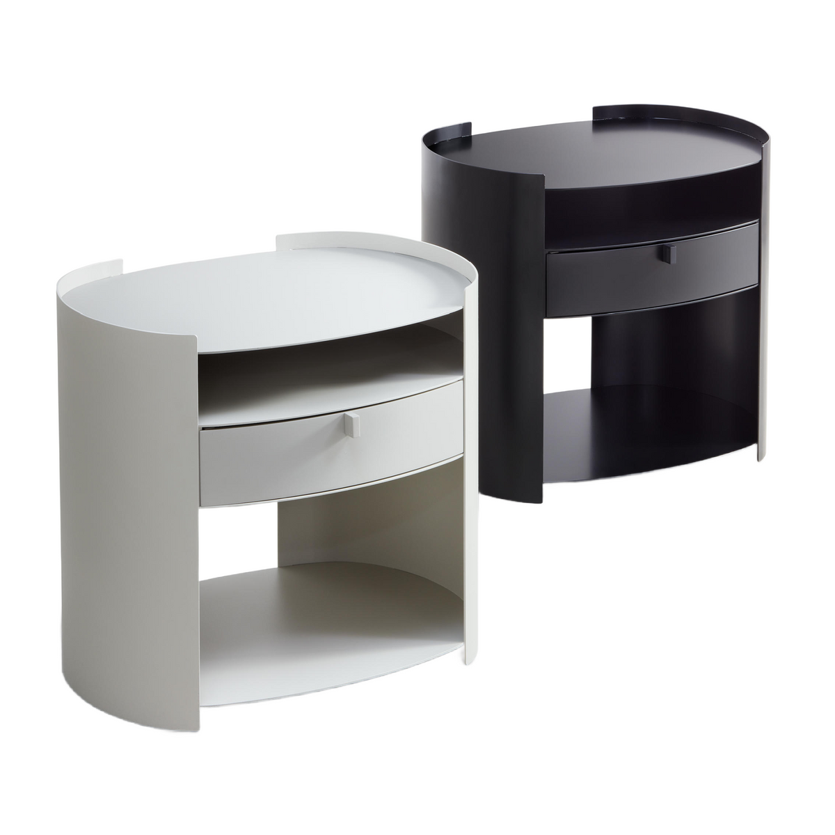Raised-Edge Metal Nightstand | Flou Lotus | Italian Furniture ...