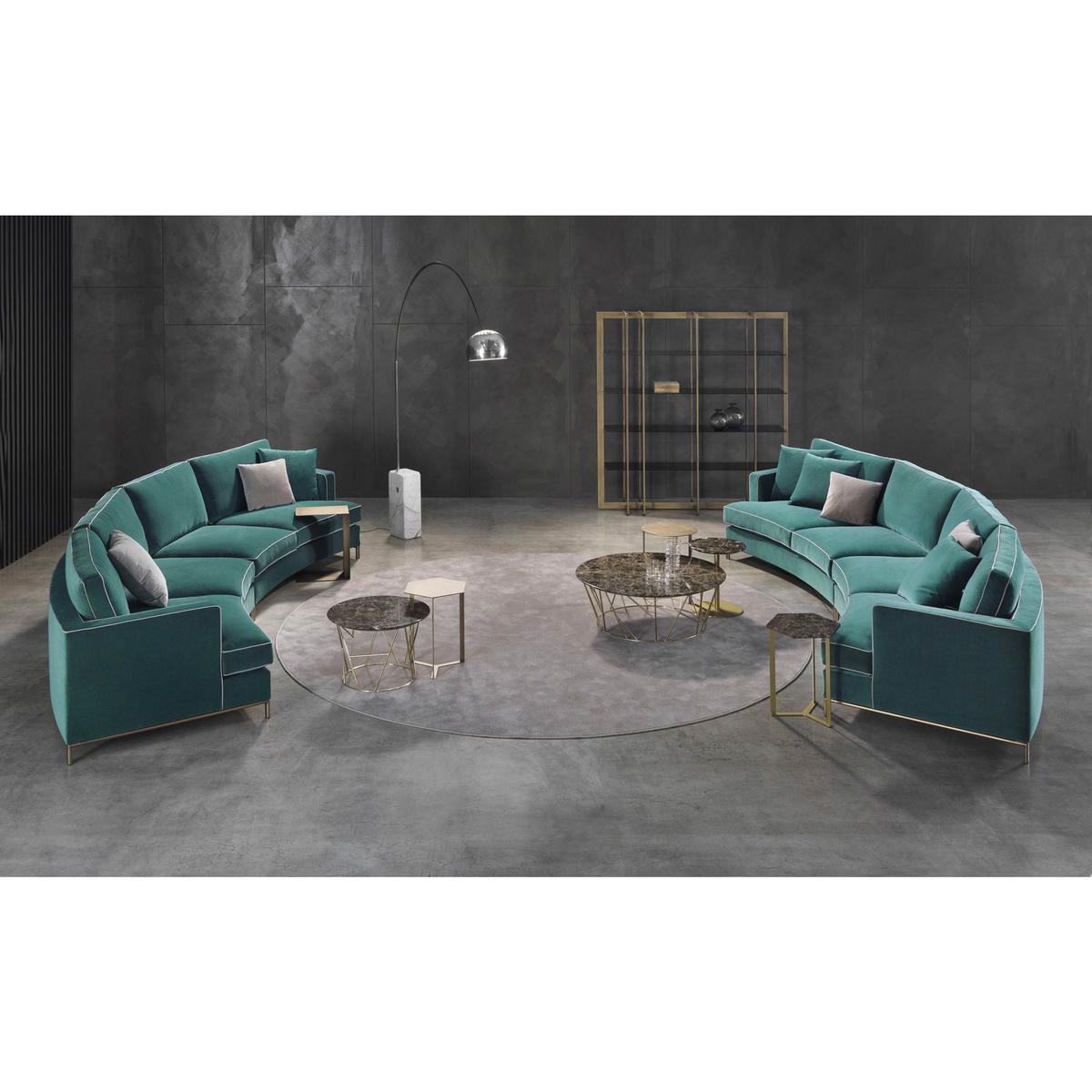 Metal Base Curved Sofa | Marelli Loft | Italian Furniture ...