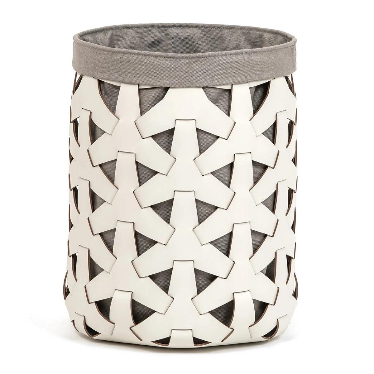 Woven Leather Round Basket | Pinetti Granada | Italian Furniture ...