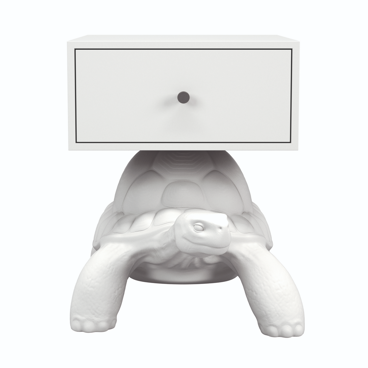White 1-Drawer Bedside Table | Qeeboo Turtle Carry | Italian Furniture ...